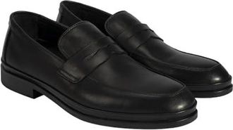 Desa Mocassins Man - Tige en Cuir, Bout Rond, Talon Plat, Respirants | Noir - 41