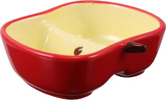 BESPORTBLE Kleine Keramik Snackschale in Fruchtform Multifunktional als Vorspeisenteller und Dekoration Rote Apfelform f&uuml;r K&uuml;che und Party