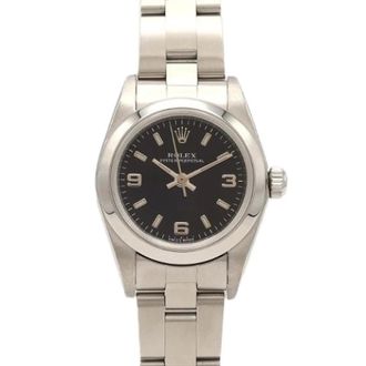 Rolex Montre Pre-owned Oyster Perpetual en acier inoxydable - Femme - Pre-owned - Noir - Taille: ONE Size