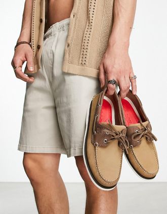 Timberland Klassische Bootsschuhe aus Nubukleder in Beige mit 2 &Ouml;sen-Neutral