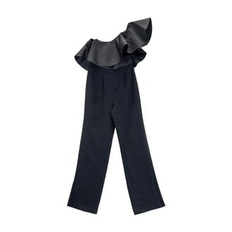 Karl Lagerfeld Femme, Combinaisons et Ensembles, Noir, Taille: 38 FR Frill Evening Jumpsuit