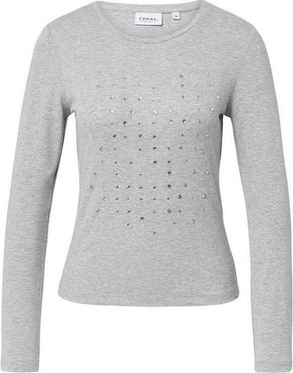 Comma Langarmshirt T-Shirt Langarmshirt aus Jersey mit Schmucksteinen