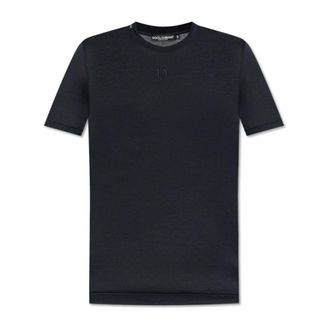 Dolce & Gabbana T-Shirt mit gesticktem Logo - - Tops - Herren - Blau - S