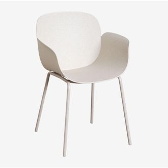 Sklum Sklum - Chaise de salle &agrave; manger en polypropyl&egrave;ne et fer Lynette Blanc de Pierre