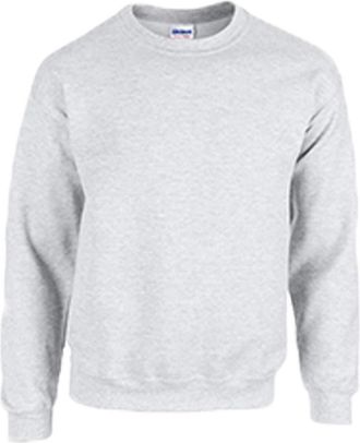 Gildan Herren Sweatshirt Heavy Blend Crewneck, Dickes Material Gr. L, Ash Grey