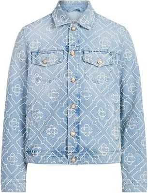 Casablanca Veste denim avec motifs perles en coton