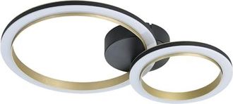 Eglo LED Deckenleuchte Calliera, Deckenlampe dimmbar in Stufen, Lampe Decke Wohnzimmer, Wohnzimmerlampe aus Metall und Kunststoff in Schwarz und Messing, w