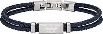 Emporio Armani Bracelet pour homme, bracelet didentification en acier inoxydable, longueur : 196mm+15mm, largeur : 19mm, hauteur : 9mm, EGS2995040