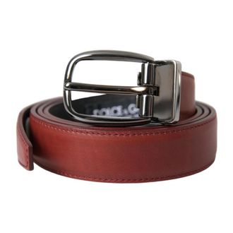 Dolce & Gabbana Brauner Lederg&uuml;rtel Metallschnalle - - Accessories - Herren - Braun - ONE SIZE