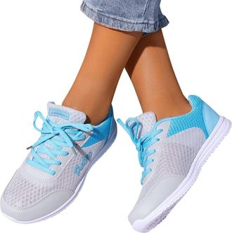 ORANDESIGNE Damen Sneaker Atmungsaktiv Leichtgewicht Sportschuhe Laufschuhe Wanderschuhe Outdoor Schuhe A Blau 41 EU