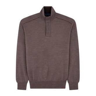 Paul & Shark Homme, Pulls, Brun, Taille: XL Mezza Zip Merino Sweater 15311103