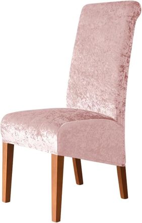 Generic Samt Stretch Hussen Für Esszimmerstühle, Universelle Stretchbezüge Für Hohe Parson Stühle - Set 1,2,4 Oder 6 Stück, Abnehmbar & Waschbar(Pink,2PCS)