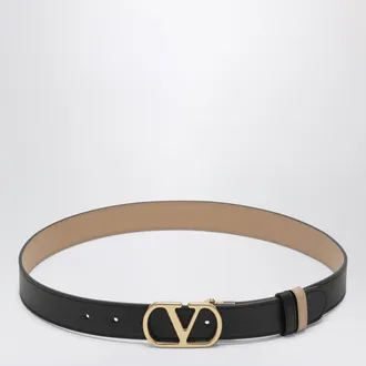 Valentino Garavani Wendeg&uuml;rtel VLogo Signature in Schwarz/Rosa