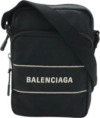 Balenciaga Sac bandouli&egrave;re en toile de nylon Pre-owned - Femme - Pre-owned - Noir - Taille: ONE Size