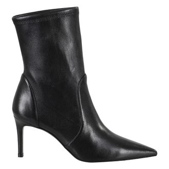 Stuart Weitzman Schwarzer Leder Power Bootie Stiefel - - Shoes - Damen - Schwarzk - 37 1/2 EU
