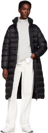 Tommy Hilfiger Damen Daunenmantel Funnel Maxi Coat Knielang, Schwarz (Black), XXS