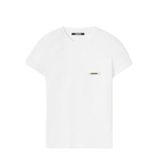 Jacquemus Femme, Tops, Blanc, Taille: 40 FR T-Shirt Gros Grain