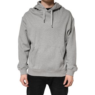 Dolce & Gabbana Mens Gray Cotton Hooded Sweatshirt Sweater Clothing