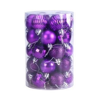 Supvox 34 st&uuml;cke Weihnachtskugel Ornamente bruchsicher weihnachtsschmuck weihnachtsbaumkugeln f&uuml;r Urlaub Party Decor 4 cm (lila)
