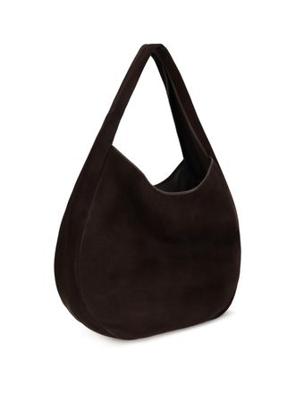 Loewe Mens Hobo Shoulder Bag Roomy Suede Calfskin Dark Brown Calf Leather