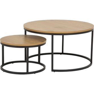 Hellin Hellin - Spiro Couchtisch &Oslash;50 cm, Set mit 2 stk., Eiche