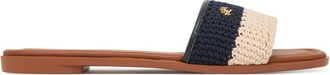 Tommy Hilfiger Pantoletten Tommy Hilfiger Flat Mule Crochet FW0FW09513 Dunkelblau