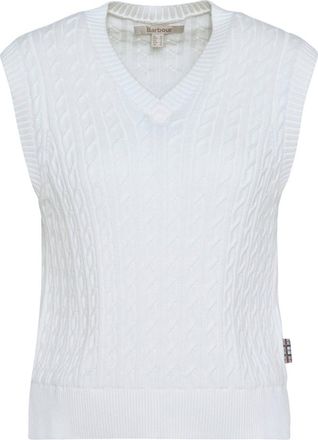 Barbour Damen-Pullunder Hartland in Zopfstrickmuster mit V-Ausschnitt in