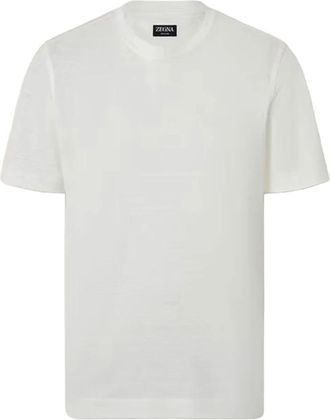 Ermenegildo Zegna Homme, Tops, Blanc, Taille: 3XL Short Sleeve T-Shirt