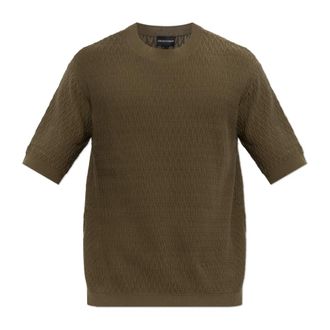 Emporio Armani Chevron Jacquard Strickpullover - - Knitwear - Herren - Gr&uuml;n - M
