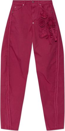 Dsquared2 Femme, Pantalons, Rose, Taille: 32 FR Pantalon &agrave; applications de fleurs