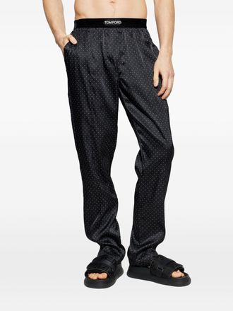 Tom Ford Mens Trousers Silk Black-White