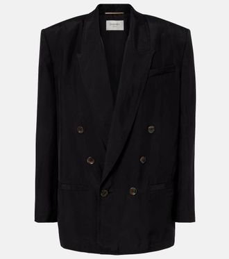 Saint Laurent Blazer en soie &agrave; double boutonnage
