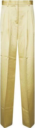 Andamane Femme, Pantalons, Jaune, Taille: 38 FR Pantalon droit taille haute