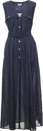 Marella Femme, Robes, Bleu, Taille: 44 FR Picchio Long Shirt Dress