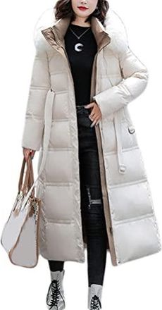 Onsoyours Femme Doudoune Longue Hiver Manteau avec Capuche Grande Taille Blouson Chic Coupe Vent Étanche Veste Longue C Blanc XL