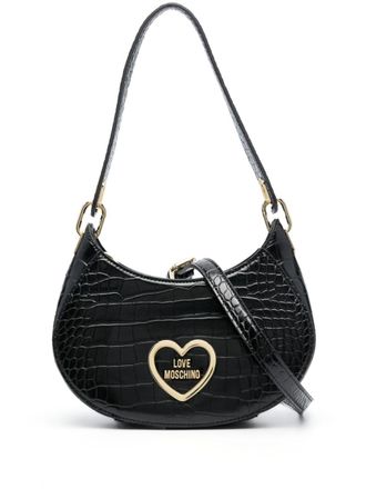 Love Moschino sac port&eacute; &eacute;paule &agrave; effet peau de crocodile - Noir