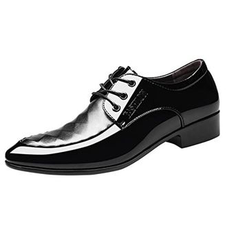 Generic Chaussures de mariage classiques &agrave; lacets pour homme - Bout uni - En cuir - Oxfords antid&eacute;rapants et confortables - Pour les r&eacute;unions avec des amis, N