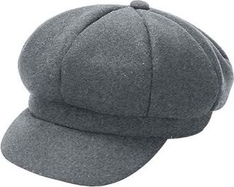 Generic Chapeau femme automne et hiver chaud mode laine b&eacute;ret peintre chapeau d&ocirc;me chapeau chapeau cuir femme, gris, Taille unique