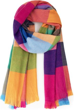 Glamexx24 Schal Damen Winter Kariert Fashion: Damen Winter Schal, Strickset Schal &uuml;bergro&szlig;er Quadratisch Deckenschal Halstuch Streifen Muster Fransen Ponch