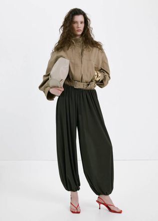 Mango Jeansjacke mit G&uuml;rtel sandfarben - Damen - XL - MANGO