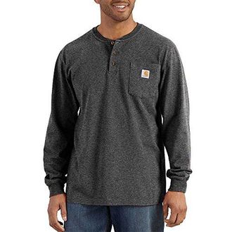 Carhartt Work in Progress Chemise de Travail Henley à Manches Longues pour Homme, Carbone, XXL