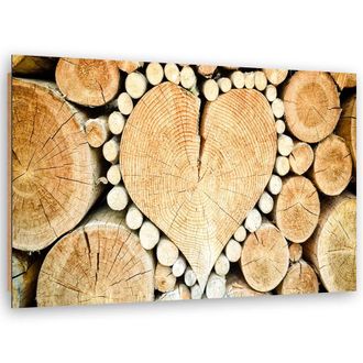 Feeby Wanddeko Herz Bild Kunstdruck modern abstrakt Braun 80x60 cm