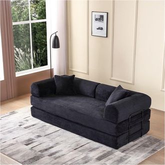 Generic Klappschlafsofa Super King Size, 2-Sitzer-Schlafsofa, mit Breiten Armlehnen und R&uuml;ckenlehne, modulares Sofa, hochdichter Schaumstoff, rutschfeste Basi