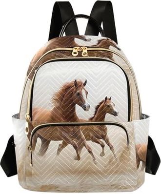 Mnsruu Mini sac à dos pour femme, motif cheval, désert, petit sac à dos tendance pour femme, sac à dos décontracté, Multi58, S