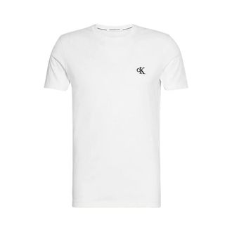 Calvin Klein Jeans Homme, Tops, Blanc, Taille: 2XL Logo Tee Short Sleeve Crew Neck