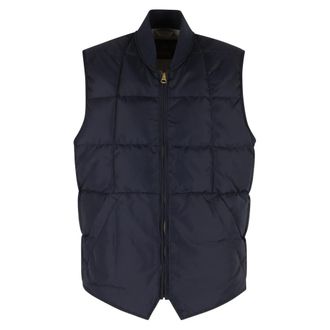 Fortela Homme, Vestes, Bleu, Taille: 2XL Gilet Bleu Tissé avec Fermeture Éclair