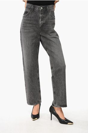 A Gold E High-Waisted Straight Leg VALEN Jeans 21cm size 28