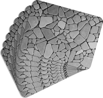MG Design Set aus 8 Kork-Platzsets - Stone - 30 x 40 cm - hitzebest&auml;ndig & abwischbar, mit Korkr&uuml;ckseite