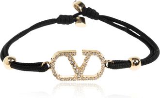 Valentino Garavani Femme, Accessoires, Noir, Taille: ONE Size Bracelet Ajustable avec Cristaux Swarovski