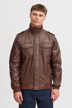 Solid Lederjacke SDCamash L&auml;ssige Bikerjacke mit Stehkragen
